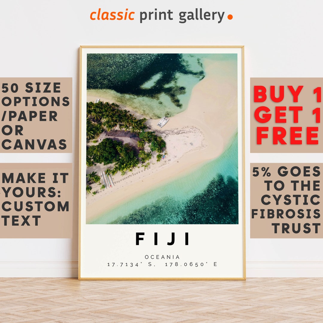 Fiji Poster Colorful Print, Fiji Wall Art, Fiji Photo Decor, Fiji Gift ...