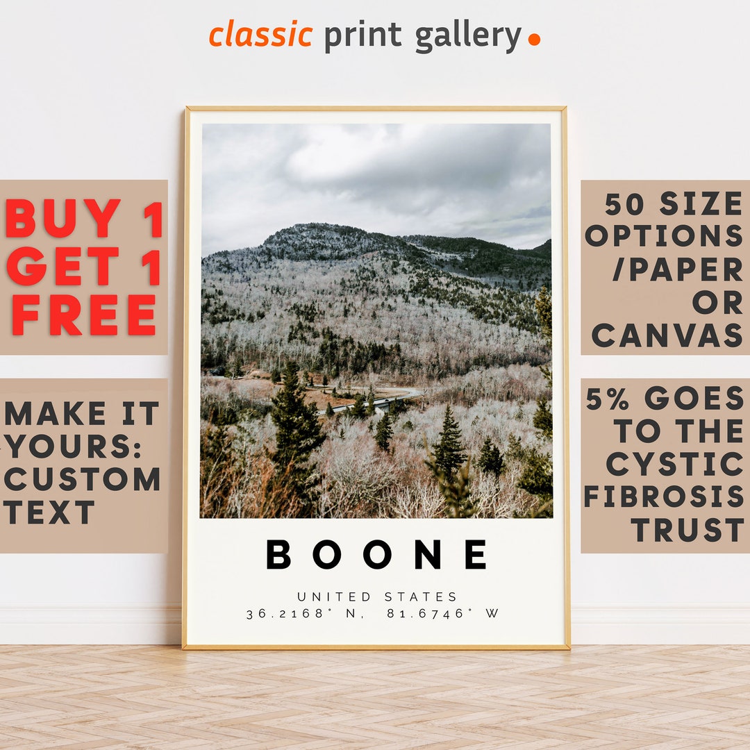 Boone Print Colorful Poster|boone Wall Art|boone Travel Poster Gift ...