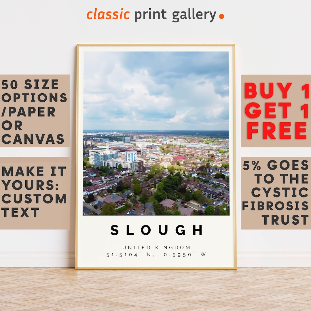Slough Poster Colorful Print, Slough Wall Art, Slough Photo Decor ...