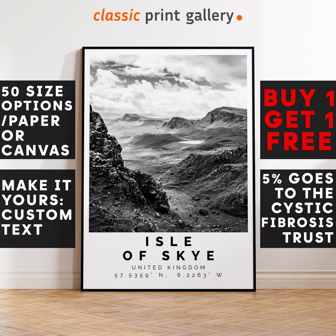 Isle of Skye Print Black and White Photo, Isle of Skye Wall Art, Isle ...