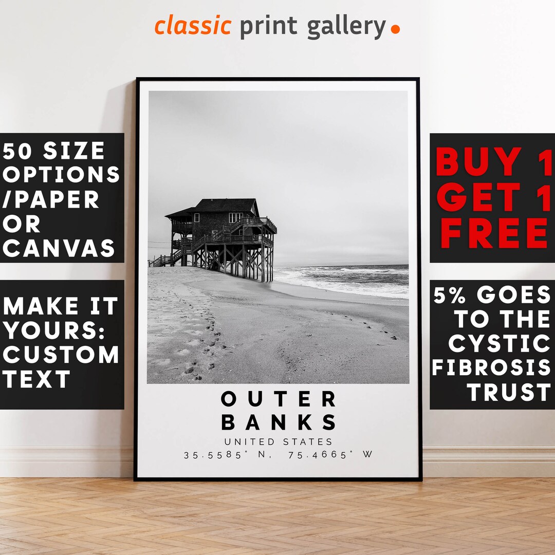 Outer Banks Poster,outer Banks Print, Coastal Wall Art, Beach Decor ...