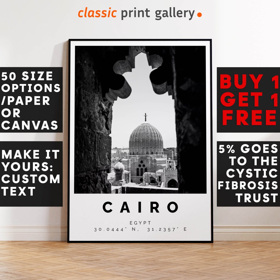 Cairo Egypt Poster, Cairo Print, Cairo Black and White Photographic Art ...