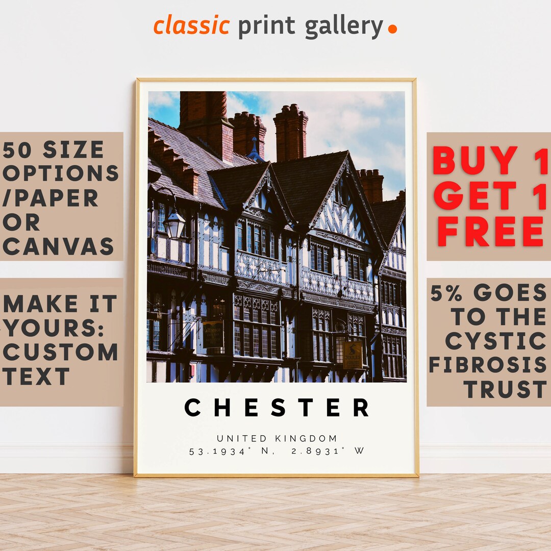 Chester Poster Colorful Print, Chester Wall Art, Chester Photo Decor ...