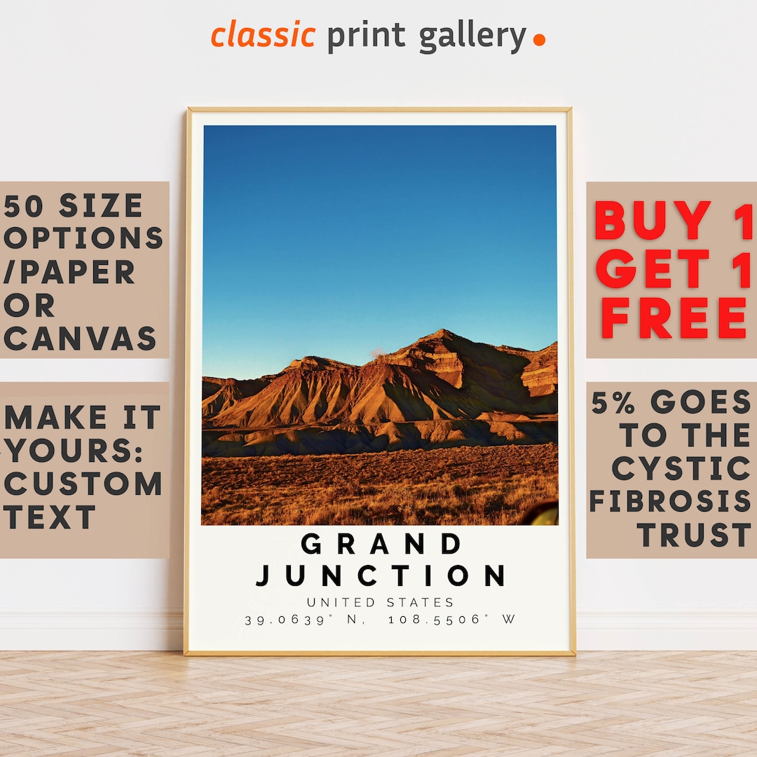 Grand Junction Poster Colorful Print, Grand Junction Wall Art, Photo ...