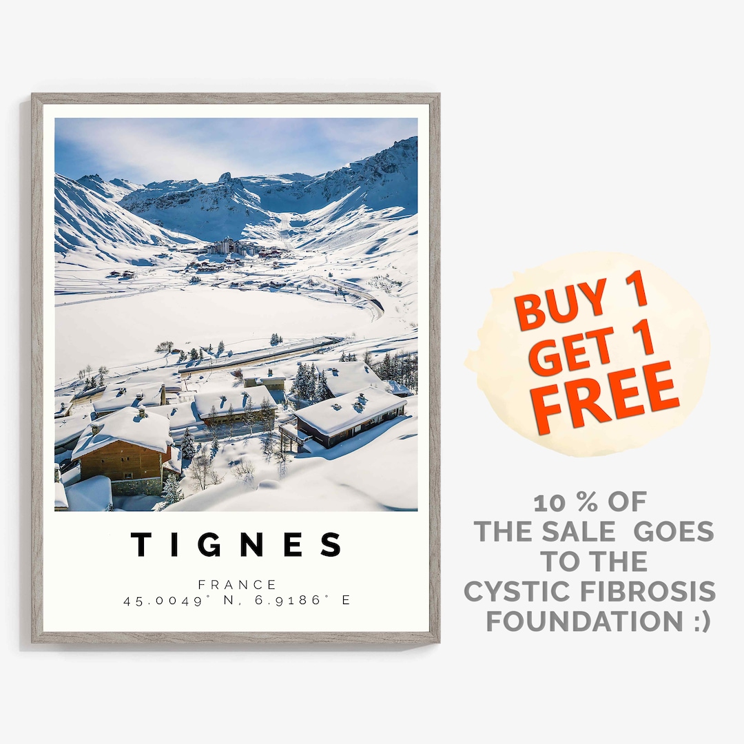 Tignes Poster Colorful Print Tignes Wall Art Tignes Photo - Etsy