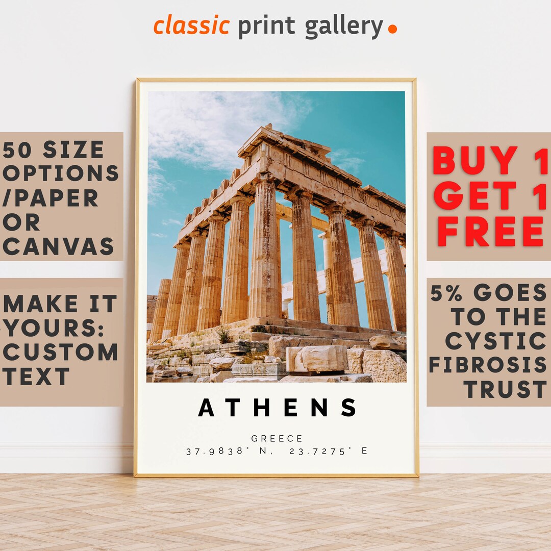 Athens Poster Colorful Print, Athens Wall Art, Athens Photo Decor ...