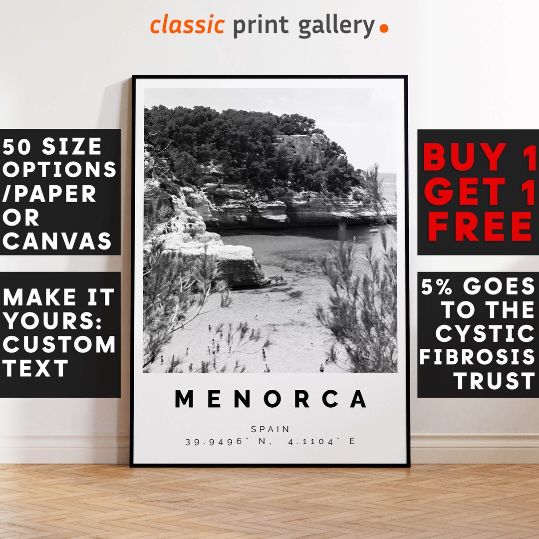 Menorca Poster, Menorca Print, Coastal Wall Art, Beach Decor, Tropical ...