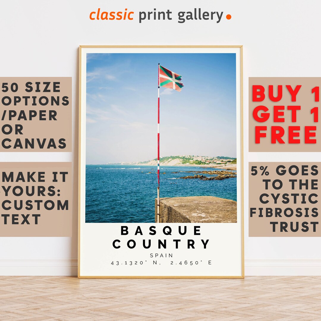 Basque Country Poster Colorful Print, Basque Country Wall Art, Basque ...
