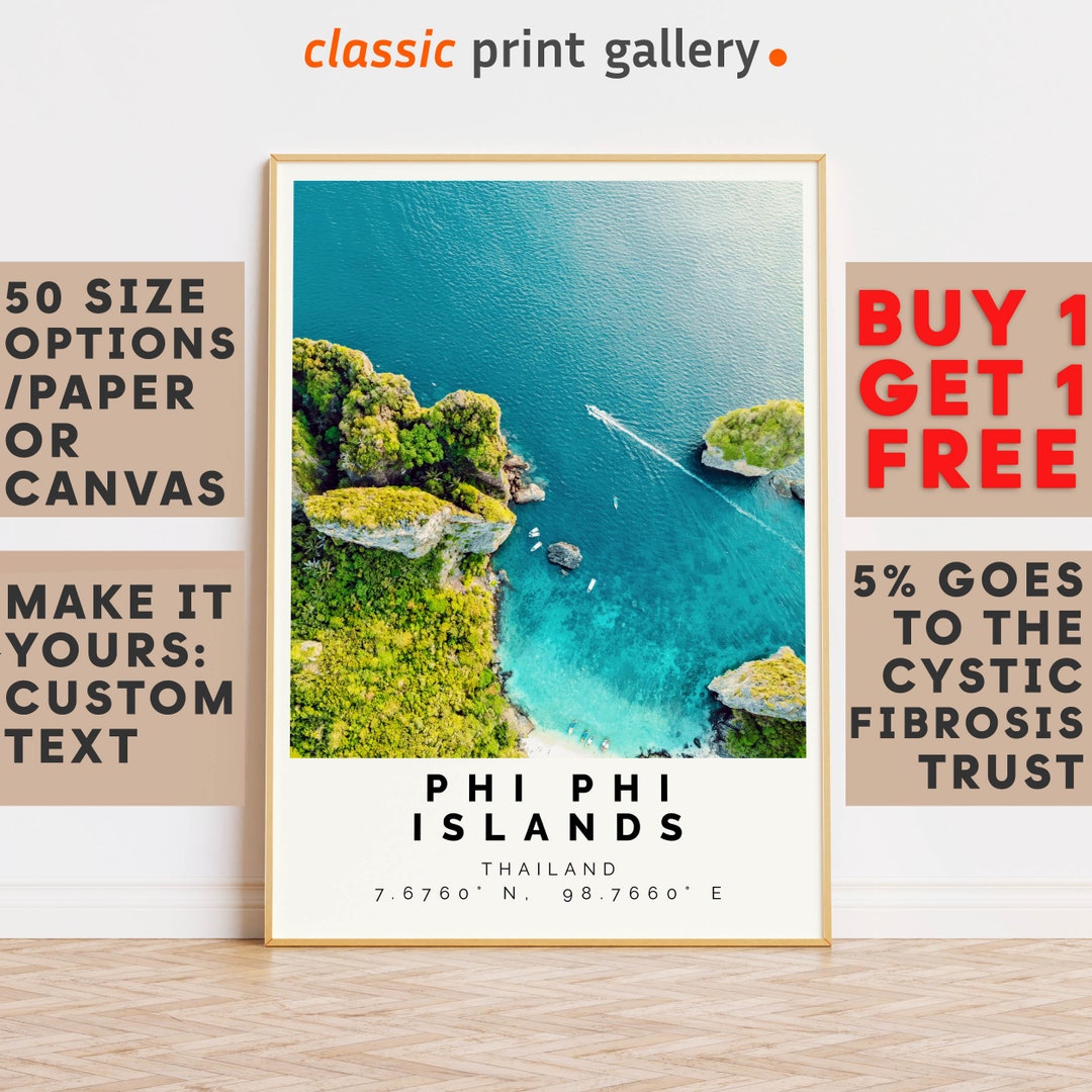 Phi Phi Islands Poster Colorful Print, Phi Phi Islands Wall Art, Phi ...