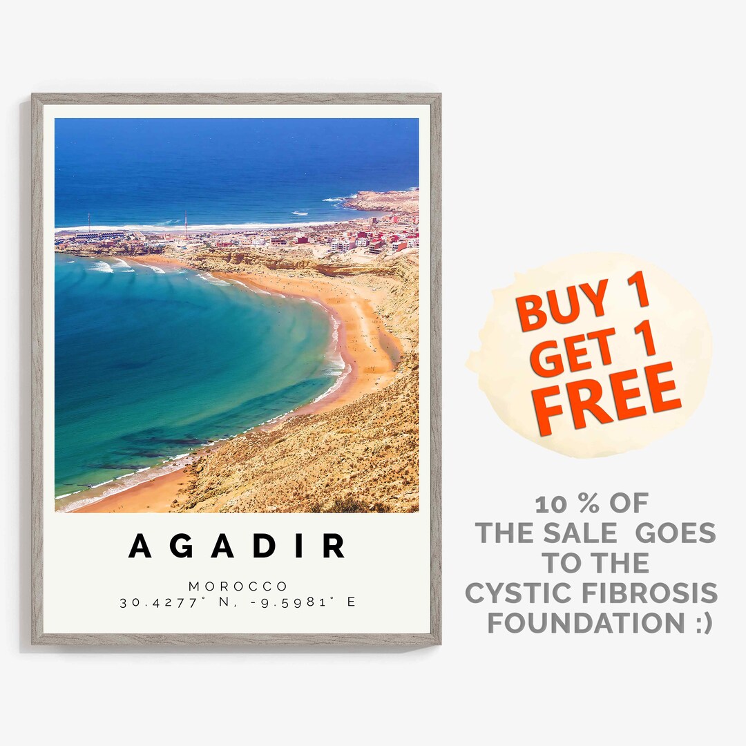 Agadir Poster Colorful Print Agadir Wall Art Agadir Photo - Etsy