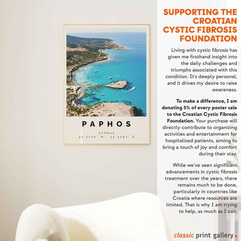 Paphos Poster Colorful Print, Paphos Wall Art, Paphos Photo Decor ...