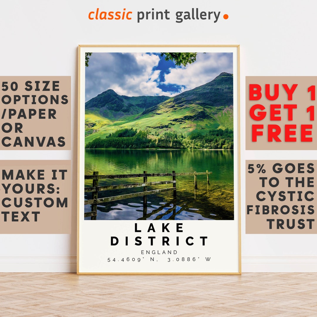 Lake District Poster Colorful Print, Lake District Wall Art, Lake ...