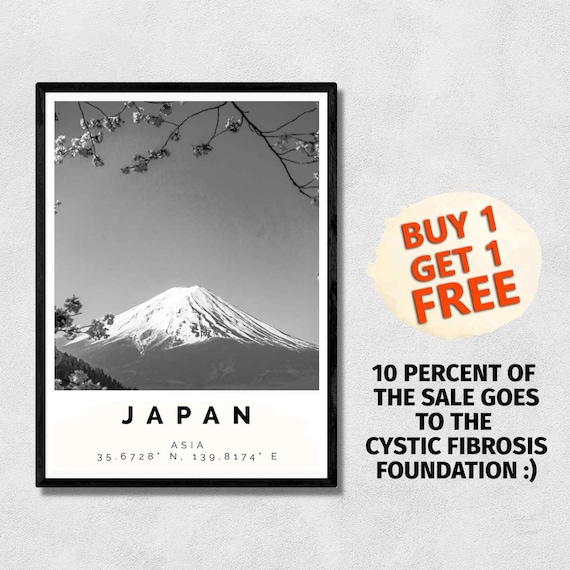 Japan Posterjapan Printjapan Black and White Photographic - Etsy