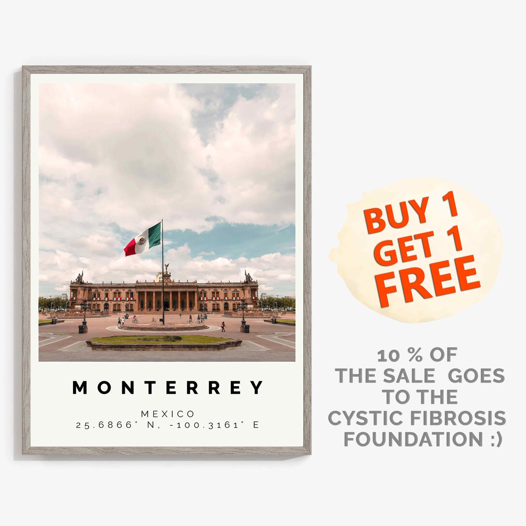 Monterrey Poster Colorful Print Monterrey Wall Art Monterrey - Etsy