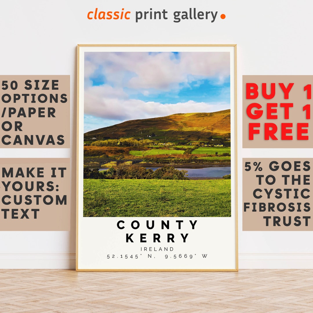 County Kerry Poster Colorful Print, County Kerry Wall Art, County Kerry ...