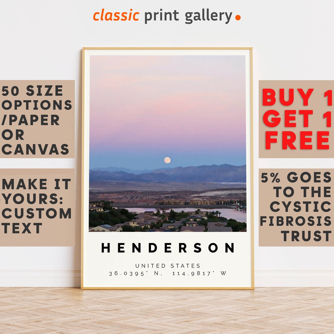 Henderson Poster Colorful Print, Henderson Wall Art, Henderson Photo ...