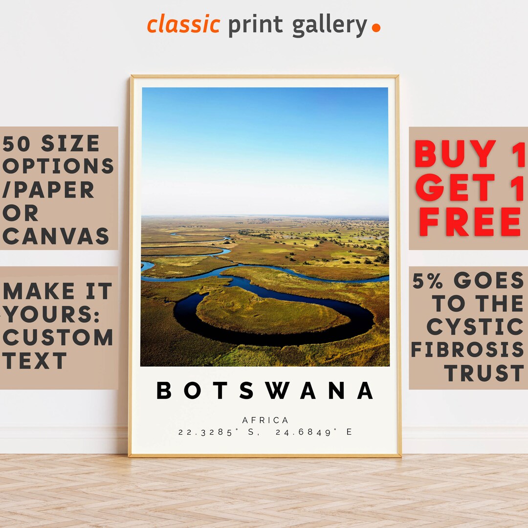 Botswana Poster Colorful Print, Botswana Wall Art, Botswana Photo Decor ...
