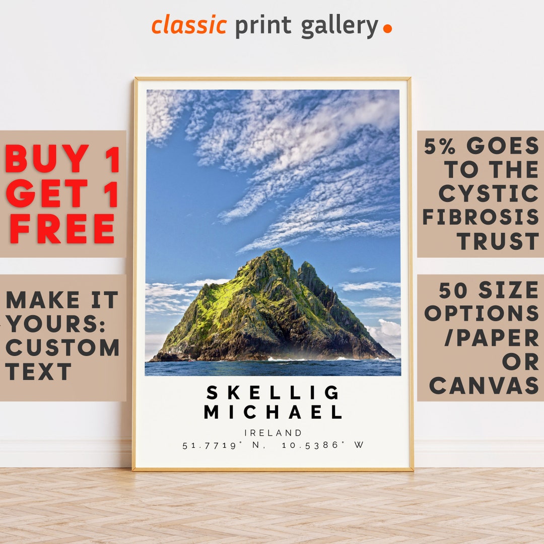 Skellig Michael Print,skellig Michael Wall Art,skellig Michael Colorful ...