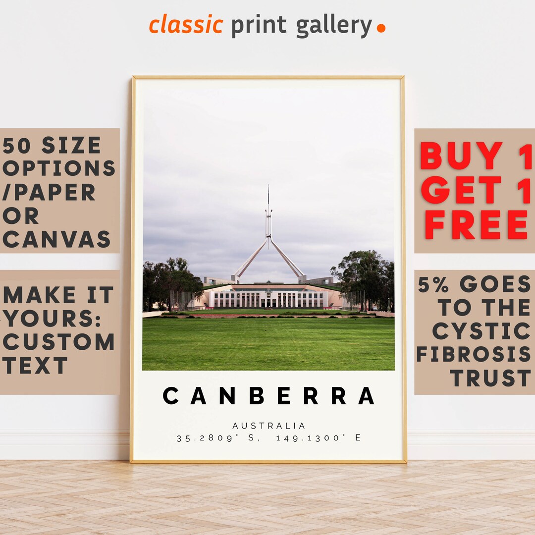 Canberra Poster Colorful Print, Canberra Wall Art, Canberra Photo Decor ...