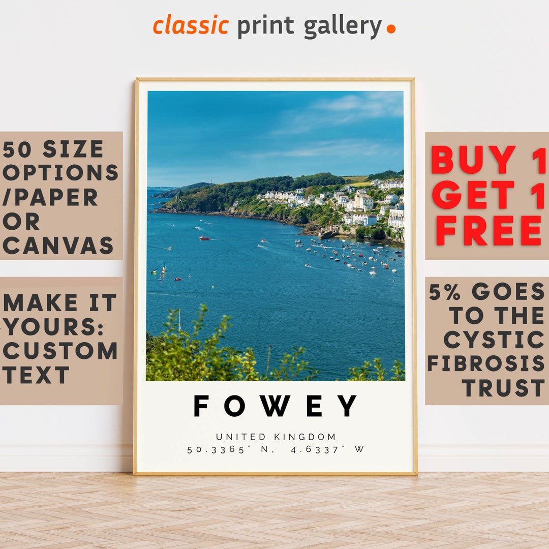 Fowey Poster Colorful Print, Fowey Wall Art, Fowey Photo Decor, Fowey ...