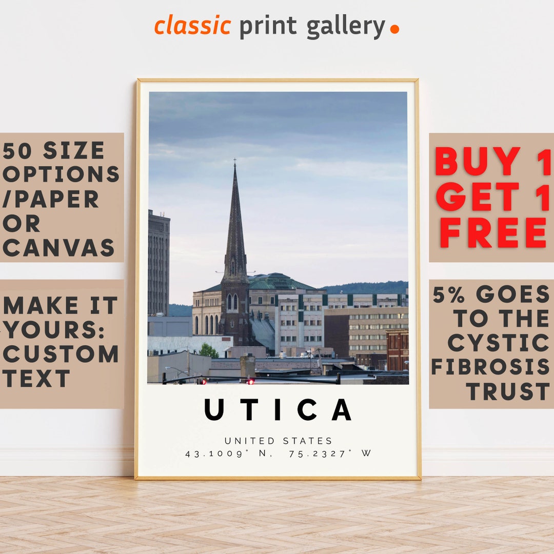 Utica Poster Colorful Print, Utica Wall Art, Utica Photo Decor, Utica ...