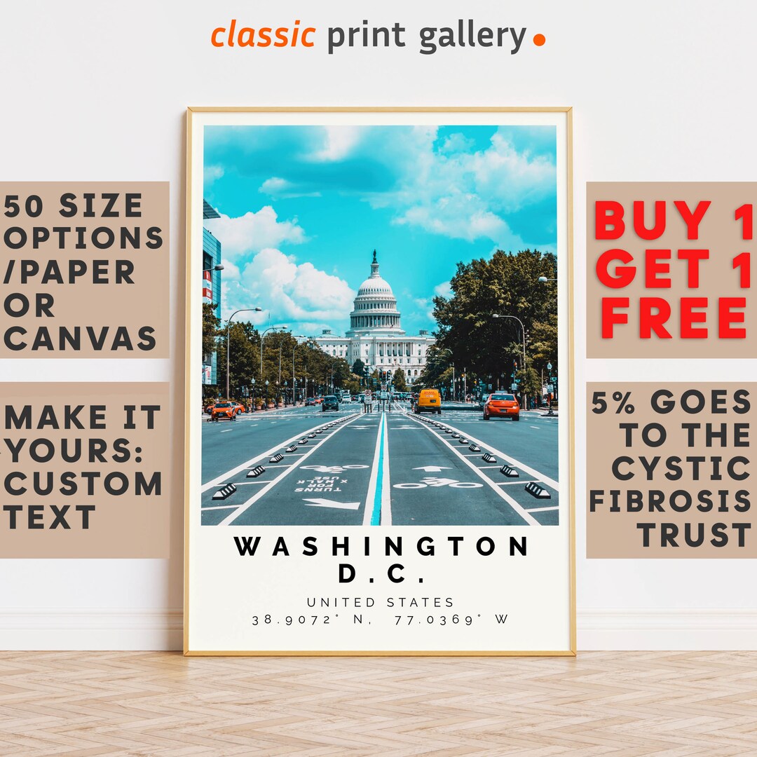 Washington D.C. Poster Colorful Print, Washington D.C. Wall Art ...