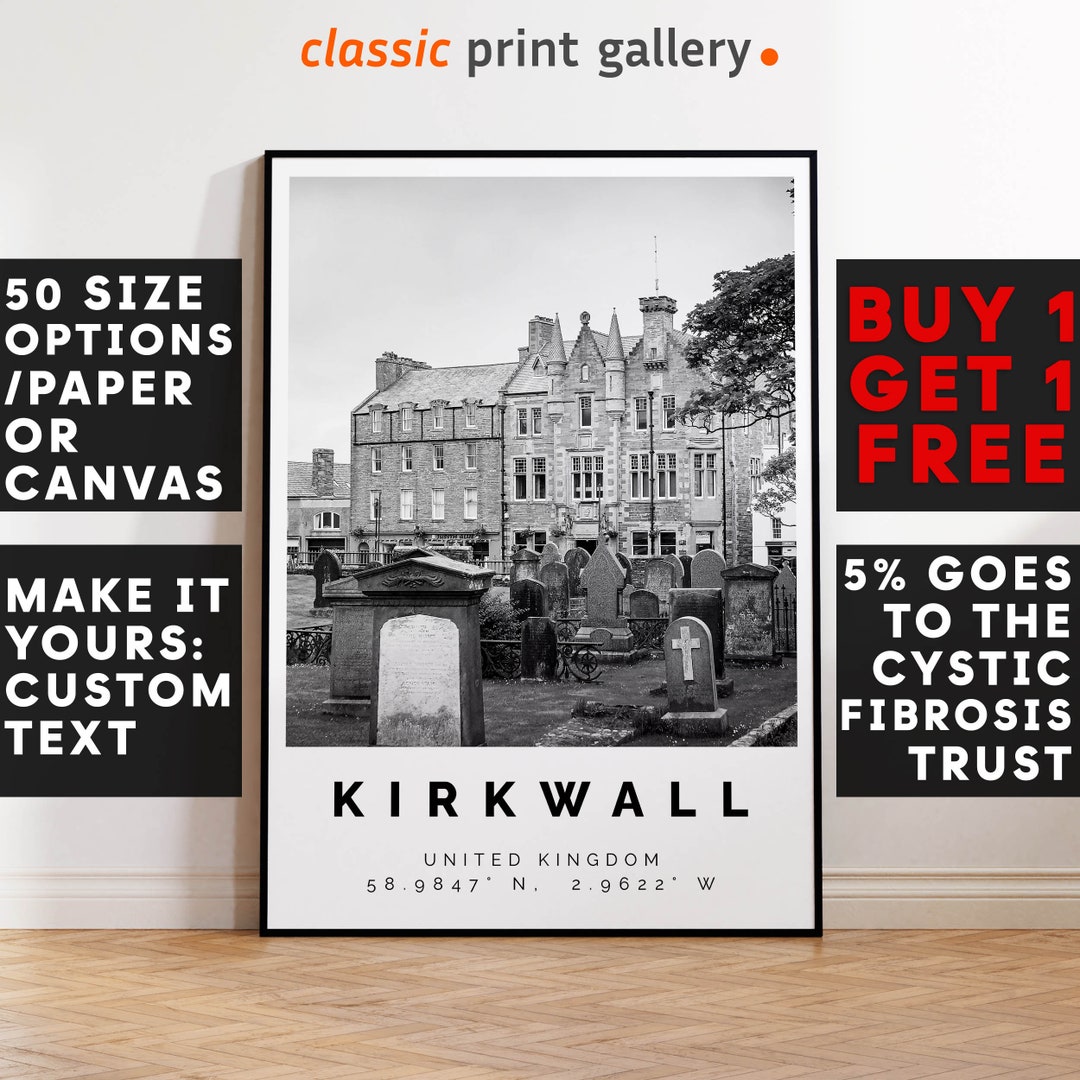 Kirkwall Poster Black and White Print, Kirkwall Wall Art, Kirkwall ...
