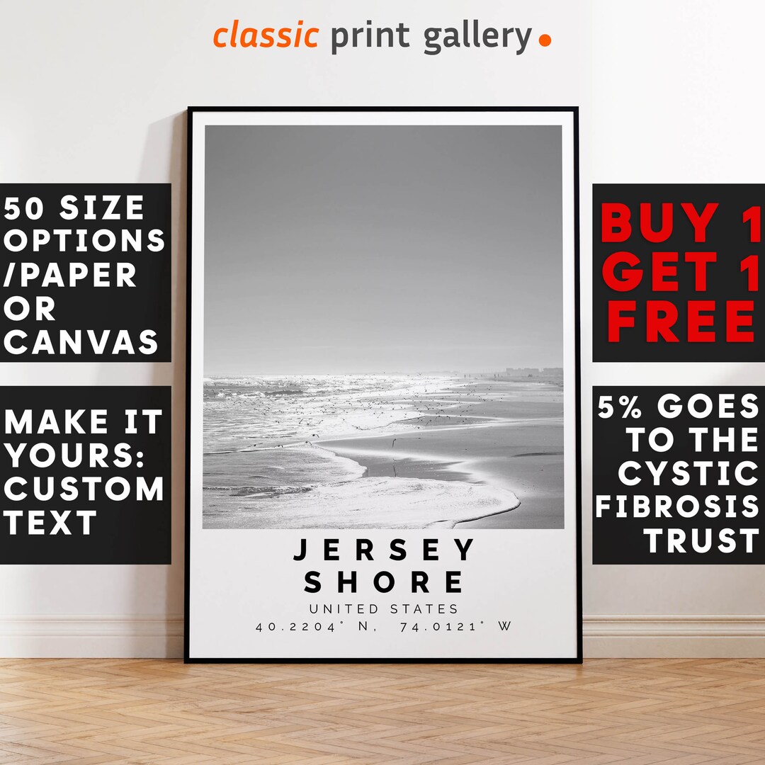Jersey Shore Print Black and White Photo, Jersey Shore Wall Art, Jersey ...