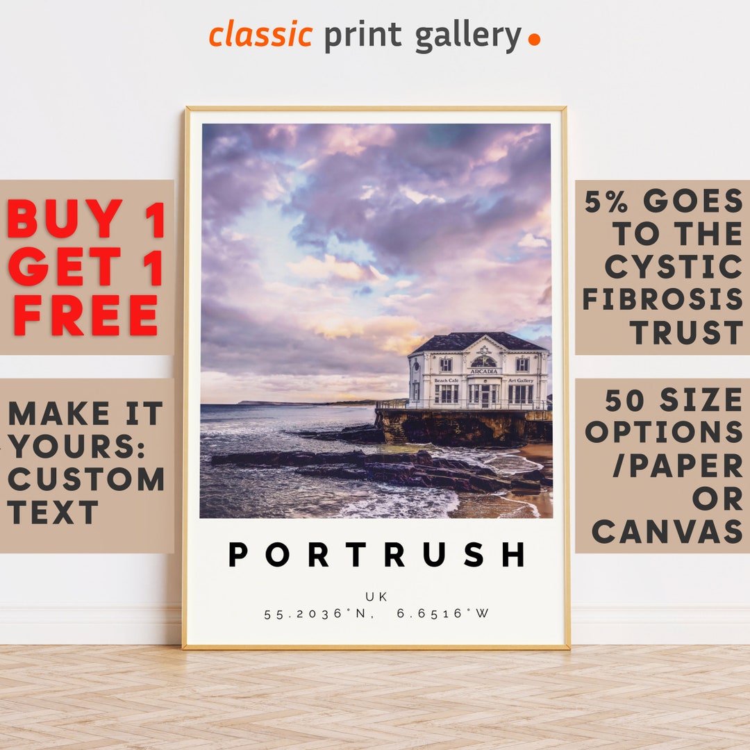 Portrush Print,Portrush Wall Art,Portrush Colorful Poster,Personalized ...