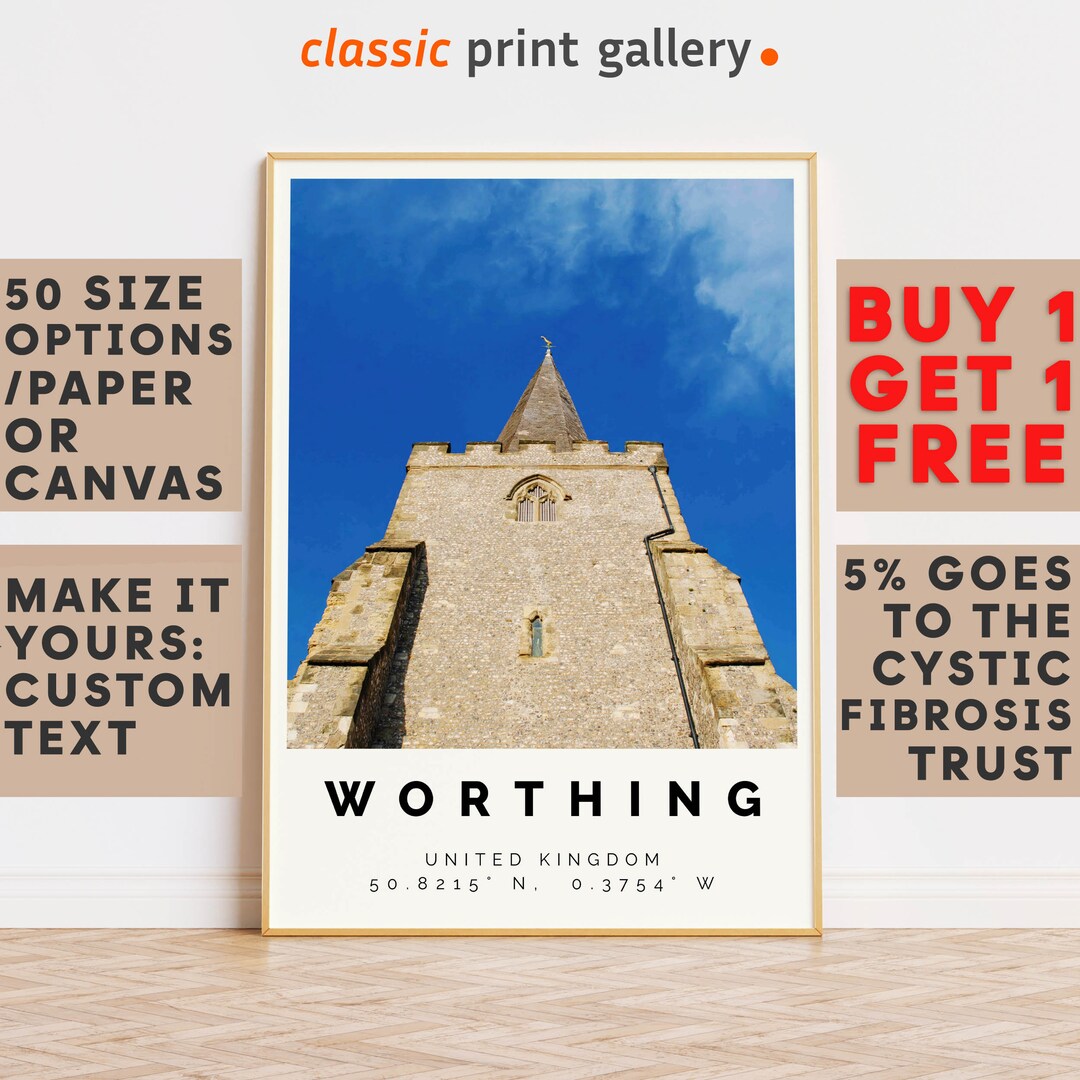 Worthing Poster Colorful Print, Worthing Wall Art, Worthing Photo Decor ...
