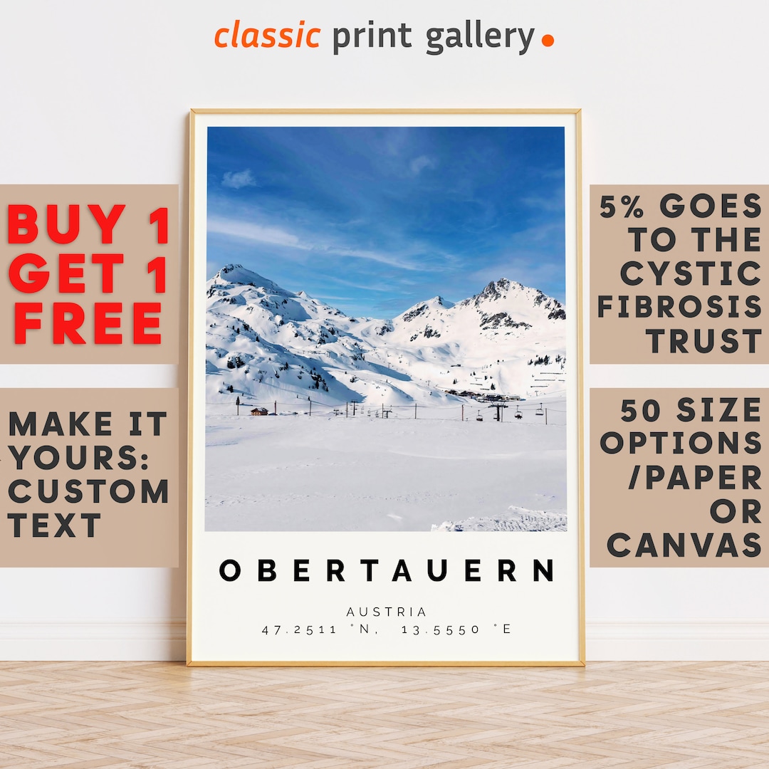 Ski Print,obertauern Print,obertauern Wall Art,obertauern BW Poster ...