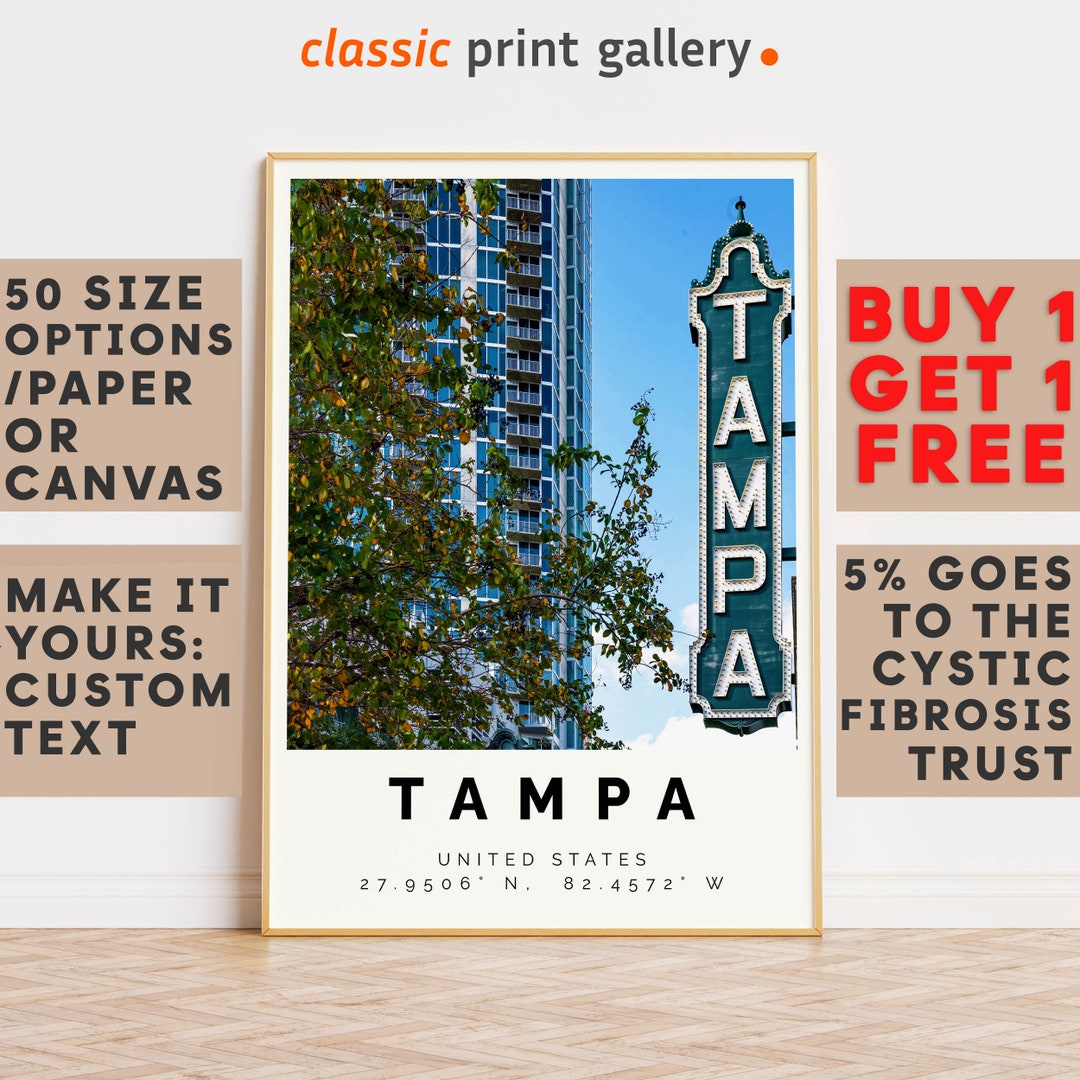 Tampa Poster Colorful Print, Tampa Wall Art, Tampa Photo Decor, Tampa ...