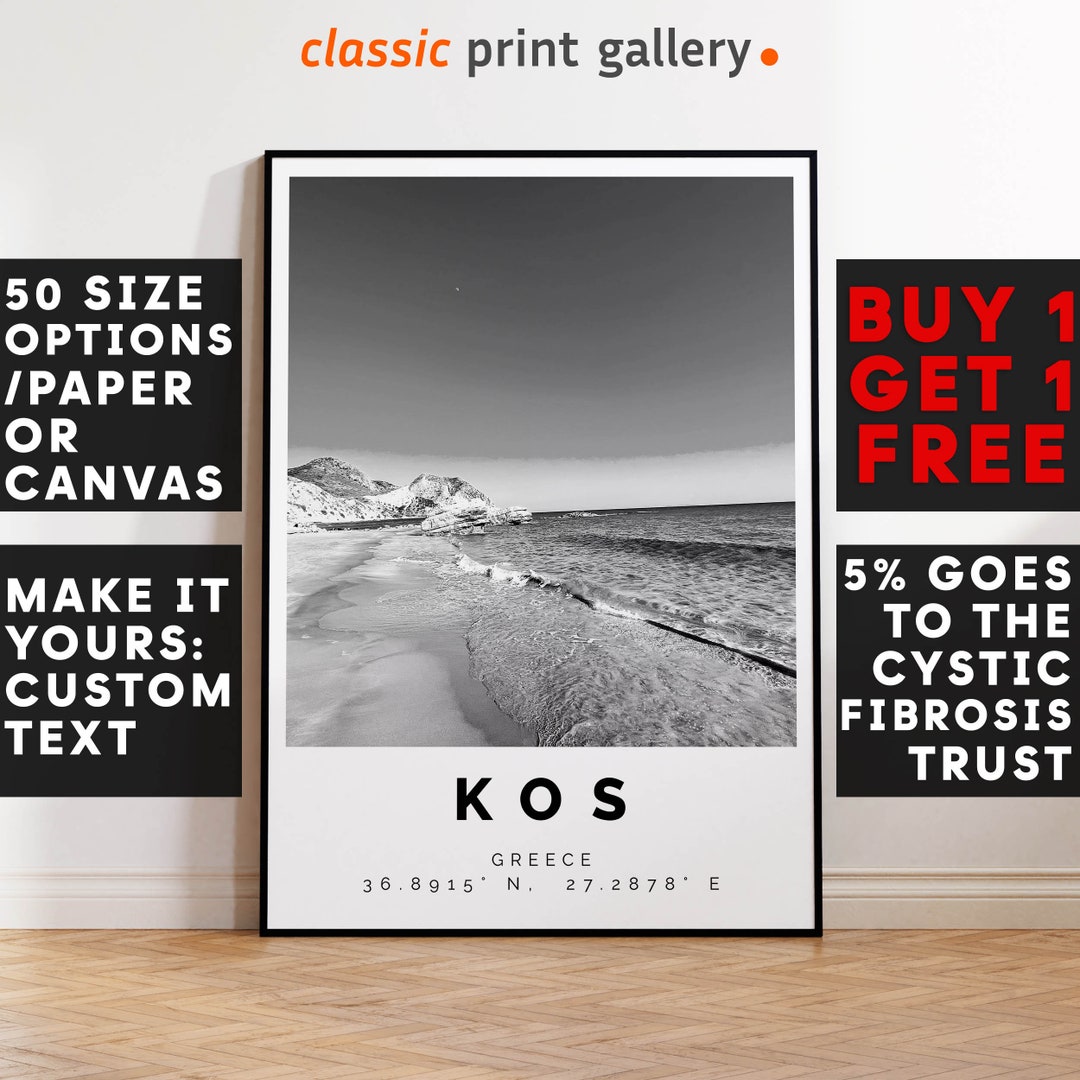 Kos Print Black and White Photo, Kos Wall Art, Kos Travel Poster, Kos ...