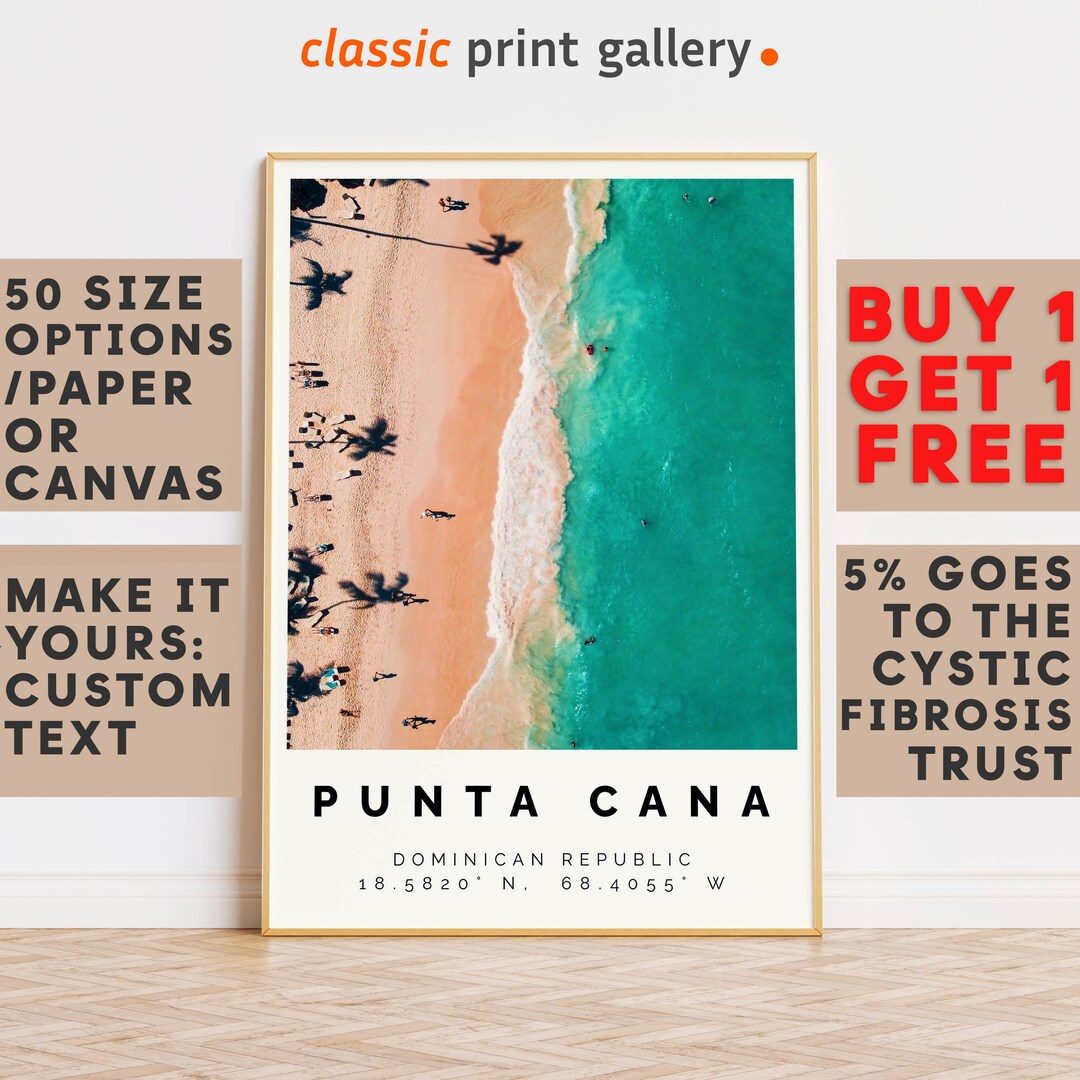 Punta Cana Poster Colorful Print, Punta Cana Wall Art, Punta Cana Photo ...
