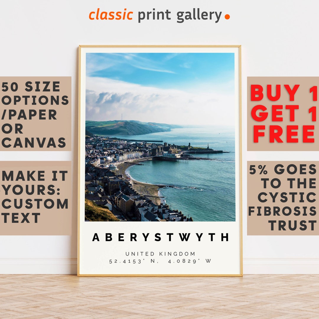 Aberystwyth Poster Colorful Print, Aberystwyth Wall Art, Aberystwyth ...