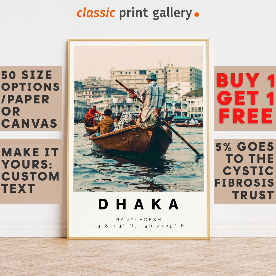 Dhaka Poster Colorful Print, Dhaka Wall Art, Dhaka Photo Decor, Dhaka Gift Travel Print ...
