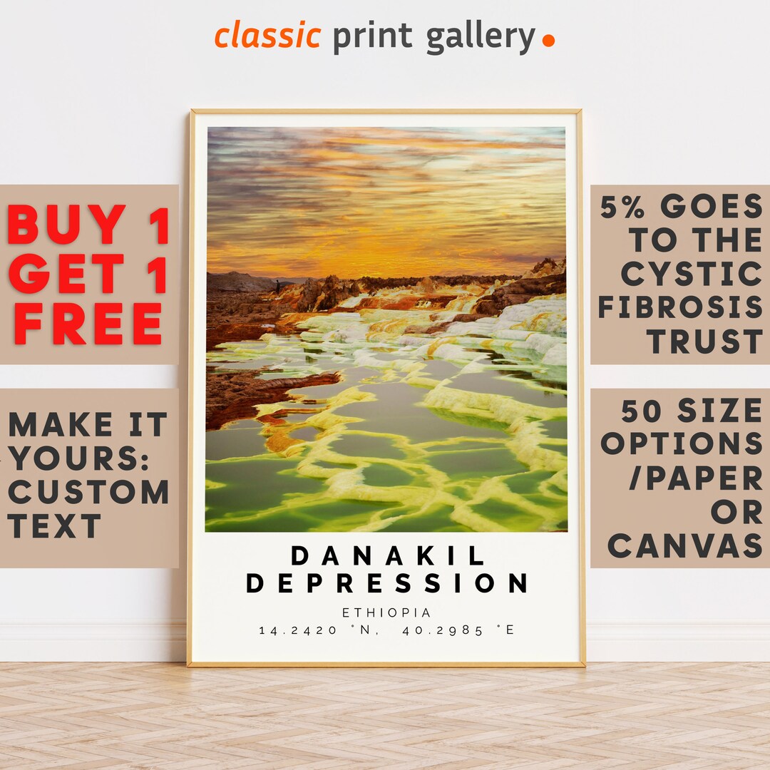 Danakil Depression Print Wall Art Colorful Poster,personalized Birthday ...