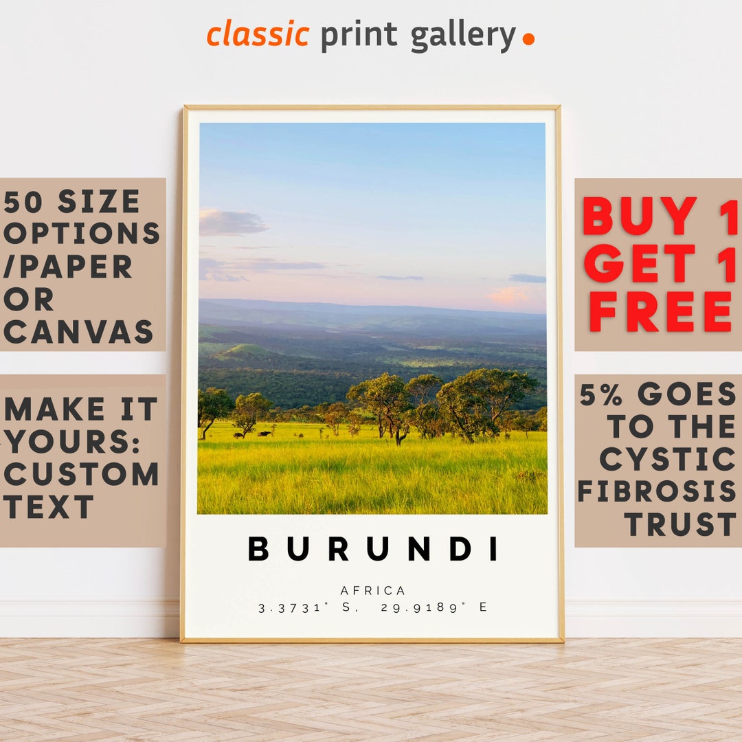 Burundi Poster Colorful Print, Burundi Wall Art, Burundi Photo Decor ...