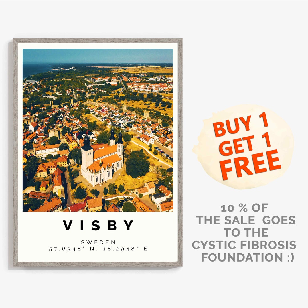 Visby Poster Colorful Print Visby Wall Art Visby Photo - Etsy
