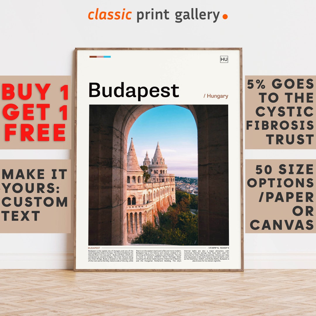 Budapest Print, Budapest Wall Art, Budapest Color Poster With Text ...