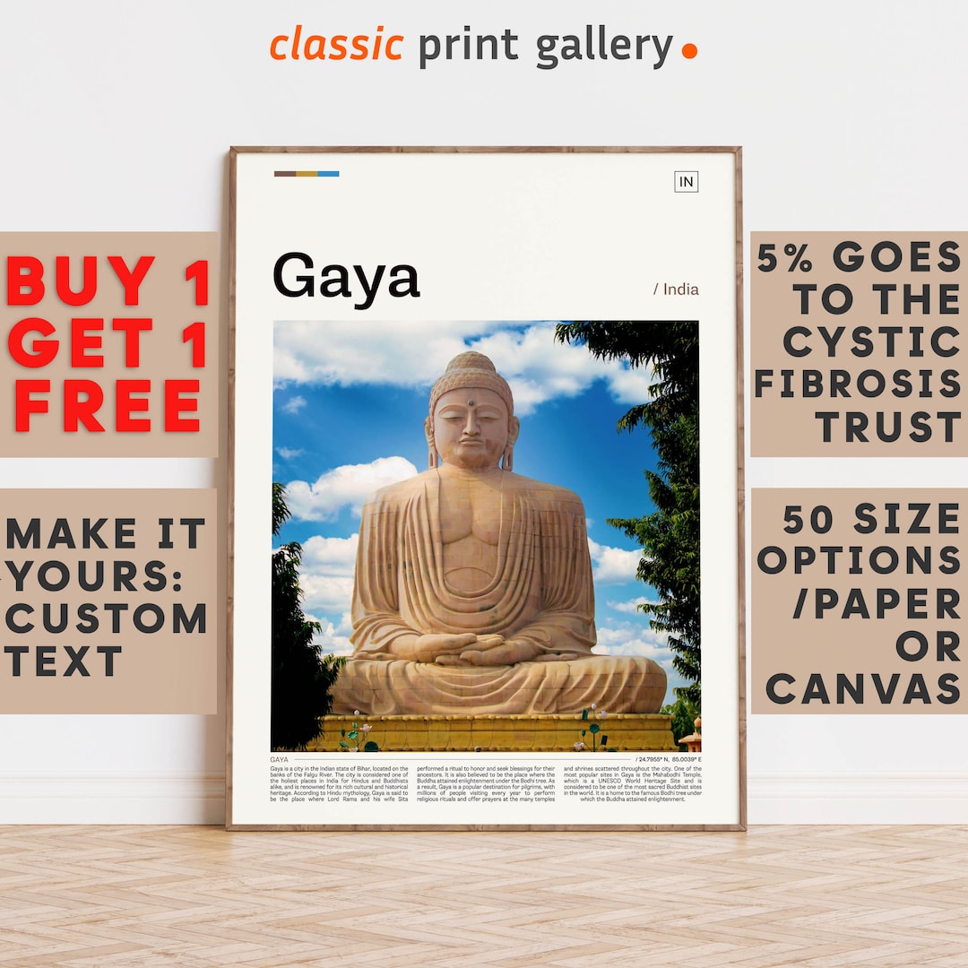 Gaya Print, Gaya Wall Art, Gaya Color Poster With Text, Personalized ...