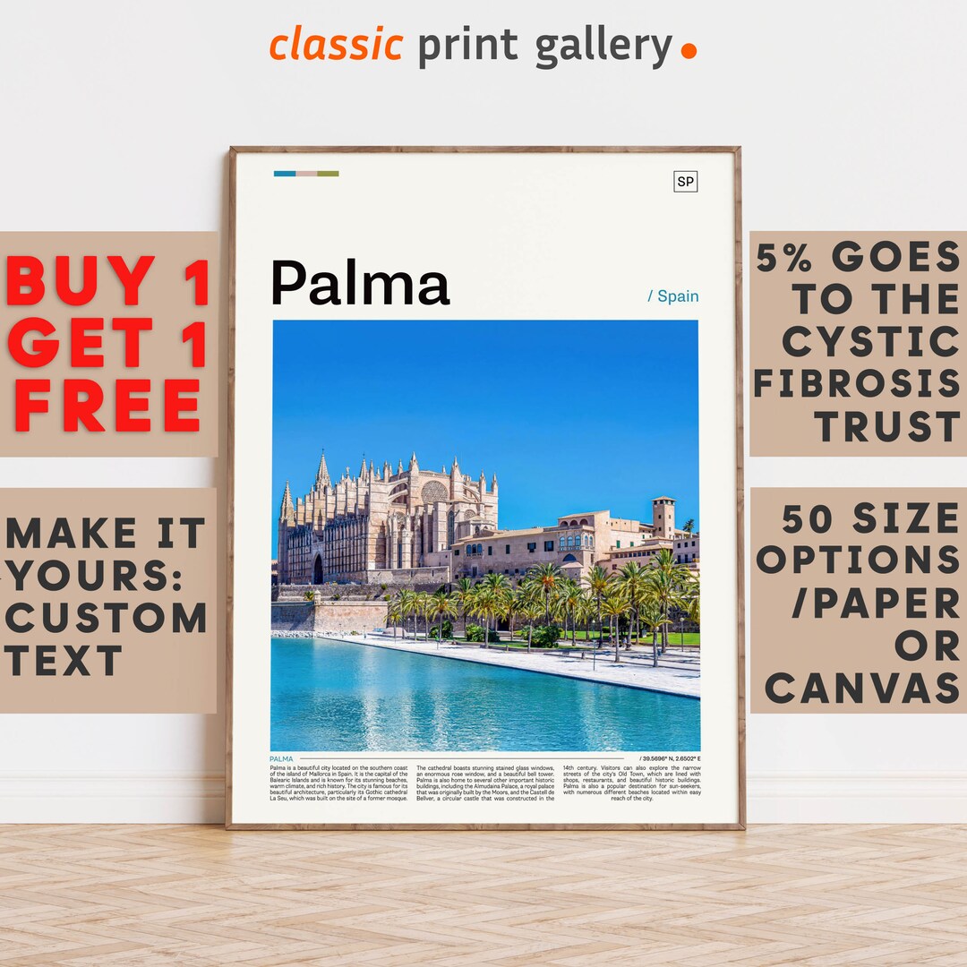 Palma Print, Palma Wall Art, Palma Color Poster With Text, Personalized ...