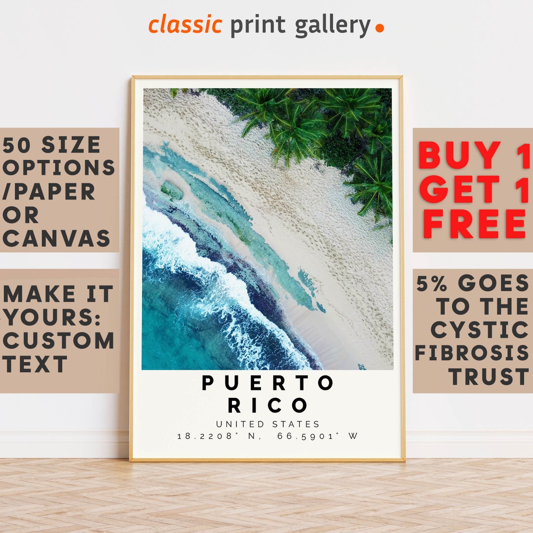 Puerto Rico Poster Colorful Print, Puerto Rico Wall Art, Puerto Rico ...