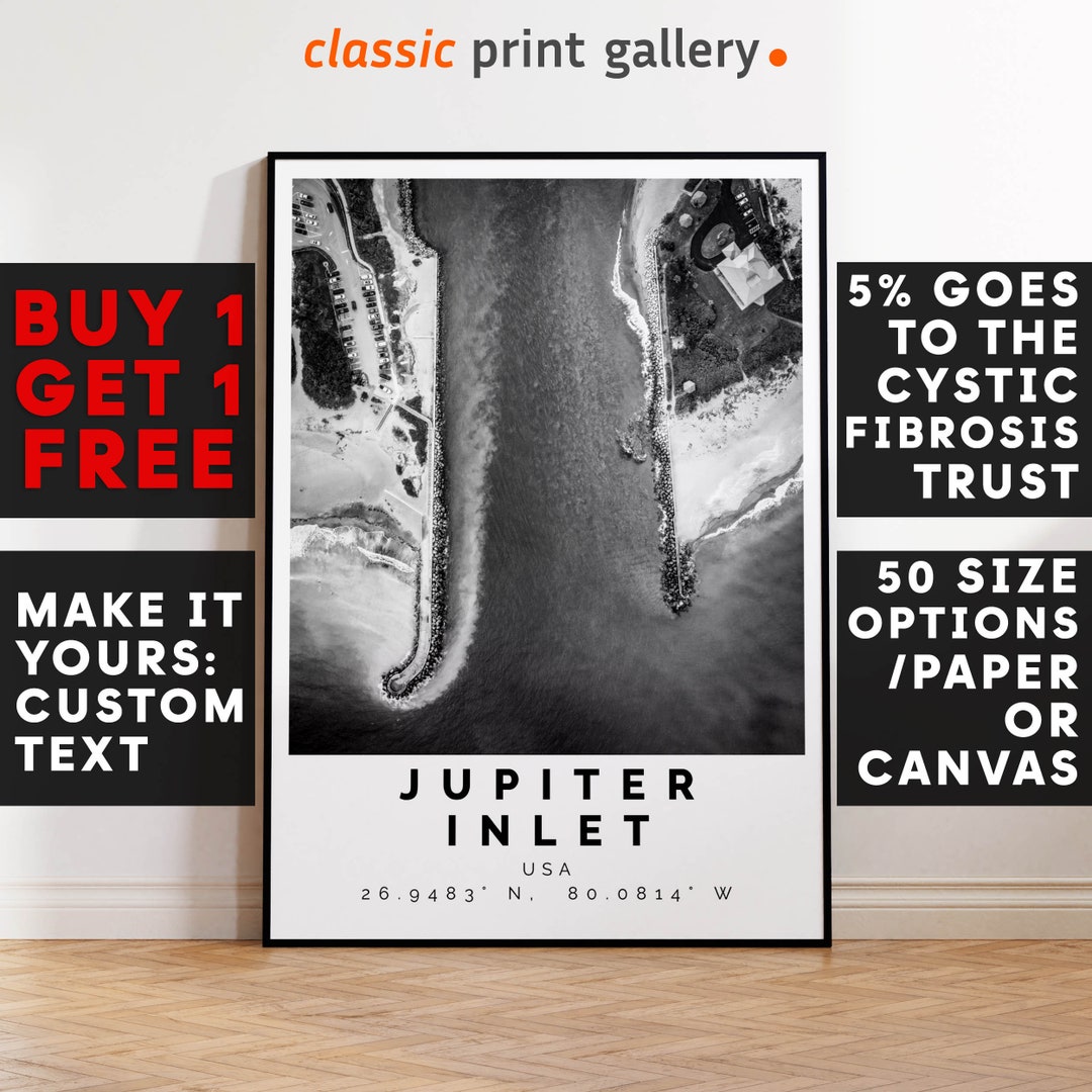 Surfing Poster,jupiter Inlet Print,jupiter Inlet Wall Art,jupiter Inlet ...