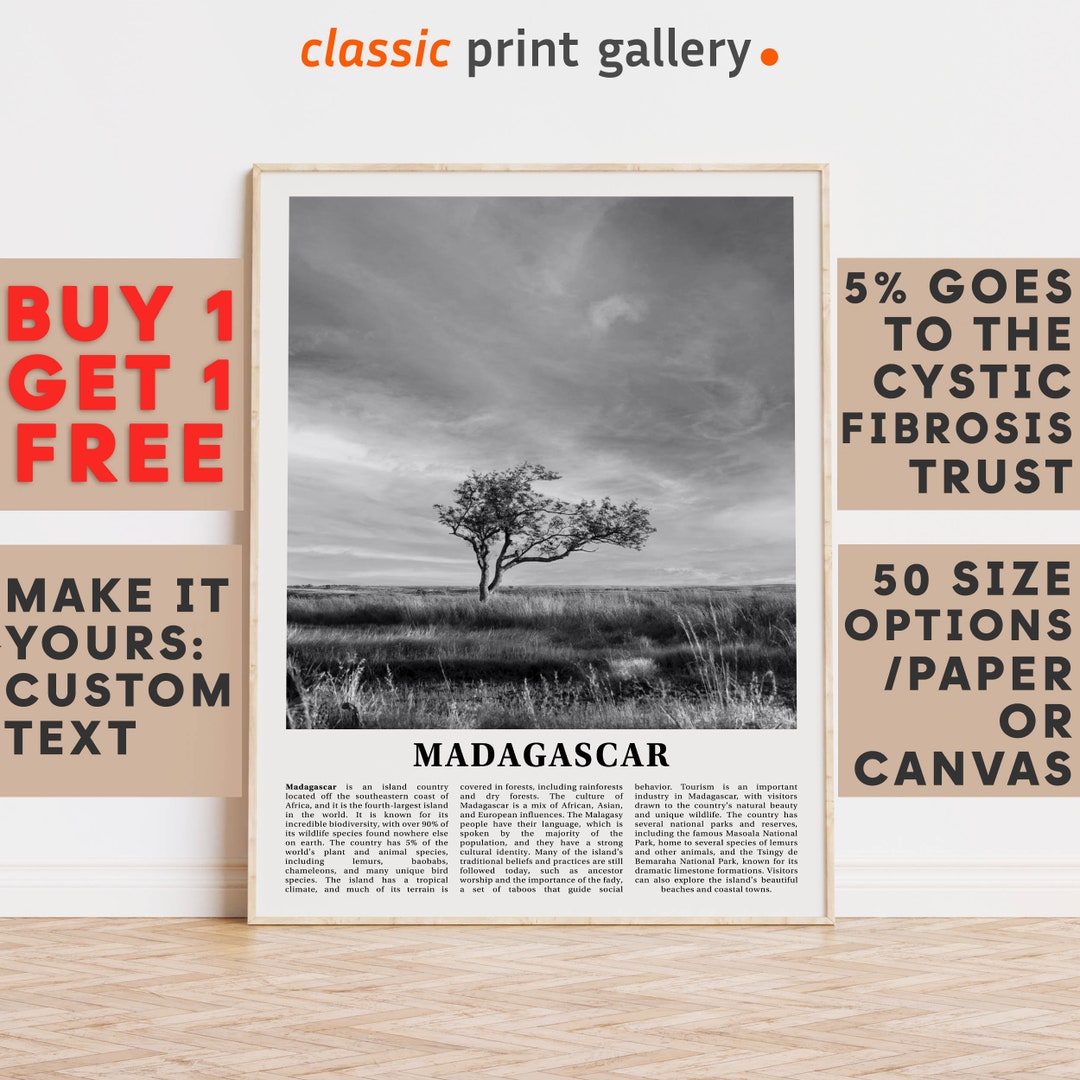 Madagascar Print Madagascar Wall Art Madagascar Black and - Etsy