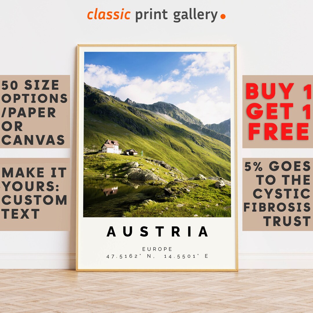 Austria Poster Colorful Print, Austria Wall Art, Austria Photo Decor ...