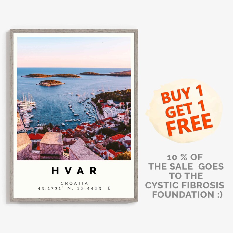 Hvar Poster Colorful Print Hvar Wall Art Hvar Photo Decor - Etsy
