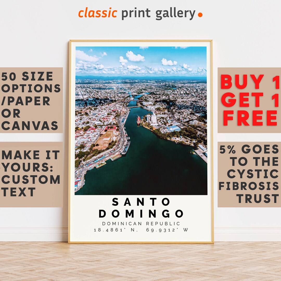 Santo Domingo Poster Colorful Print, Santo Domingo Wall Art, Santo ...