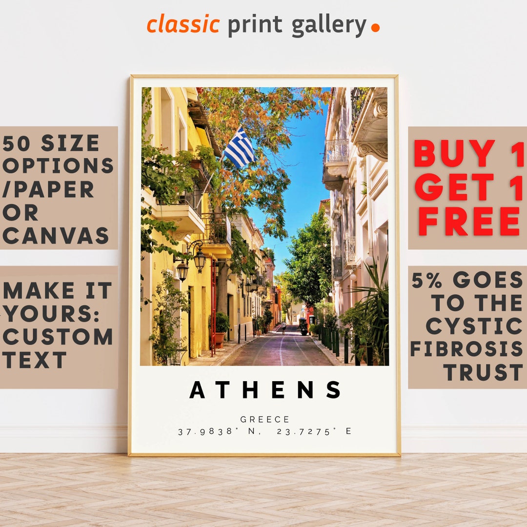Athens Poster Colorful Print, Athens Wall Art, Athens Photo Decor ...