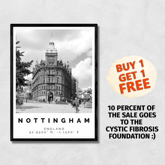 Nottingham Poster Printnottingham Wall Art Housewarming - Etsy